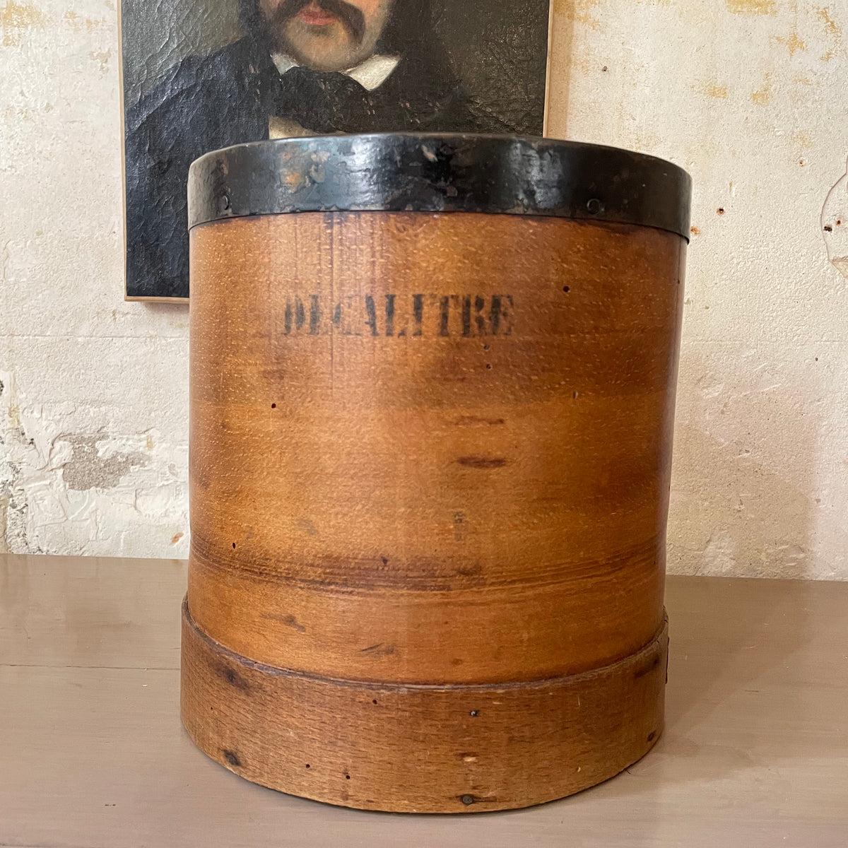 Mesure à grains Décalitre bois et fer – Brocante La Vitrine